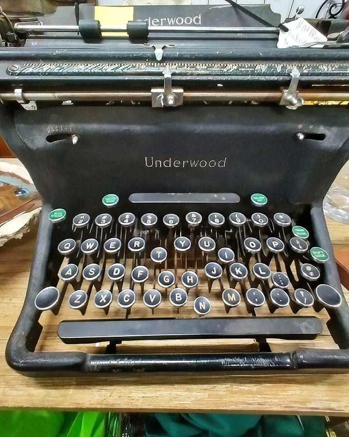 This Underwood typewriter isn't just vintage technology – it's a portal to an era when every keystroke mattered and backspace wasn't an option.