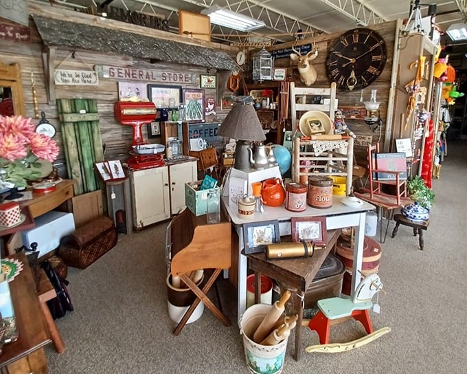 This isn't just shopping—it's time travel with price tags. Each booth offers a portal to a different era of American life.