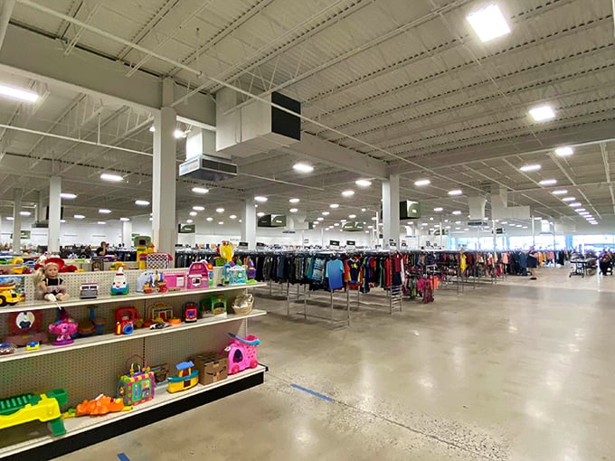 Welcome to the Narnia of secondhand shopping—where racks stretch toward infinity and your next favorite outfit is patiently waiting to be discovered.
