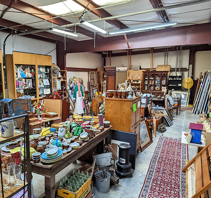 The modest storefront hides a labyrinth of wonders within. Like a TARDIS of treasures, it's bigger on the inside!