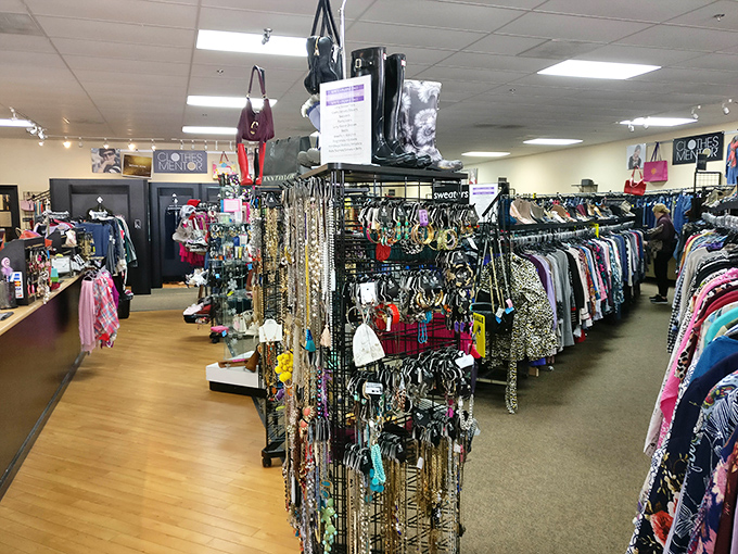 Not your grandmother's thrift store! Inside awaits a treasure trove of organized fashion finds that'll make both your closet and wallet do a happy dance.