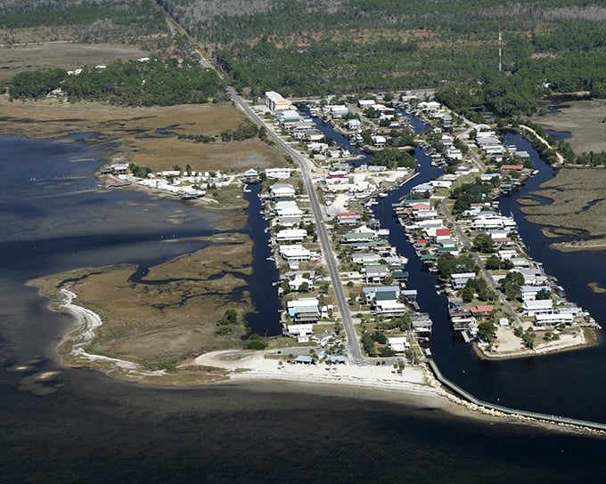 From above, Keaton Beach reveals its clever design – a community that's figured out how to give almost everyone waterfront property.