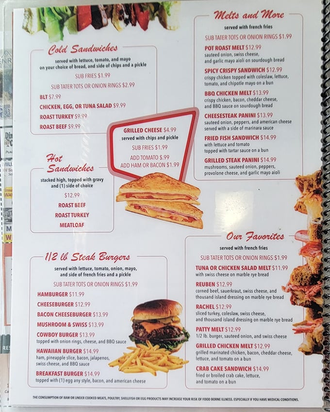 This menu isn't just a list of food—it's a roadmap to happiness. The toughest decision you'll make today is which comfort food to choose.