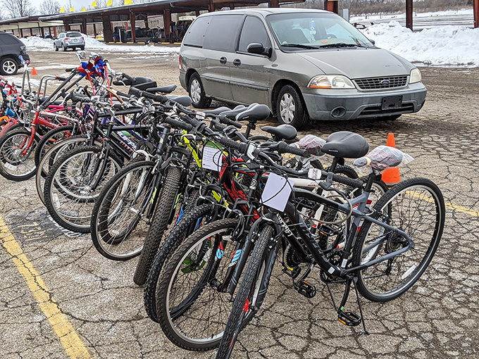 Pedal-powered possibilities line up for inspection. In the bicycle bazaar, yesterday's transportation becomes tomorrow's adventure, all at prices that won't deflate your wallet.
