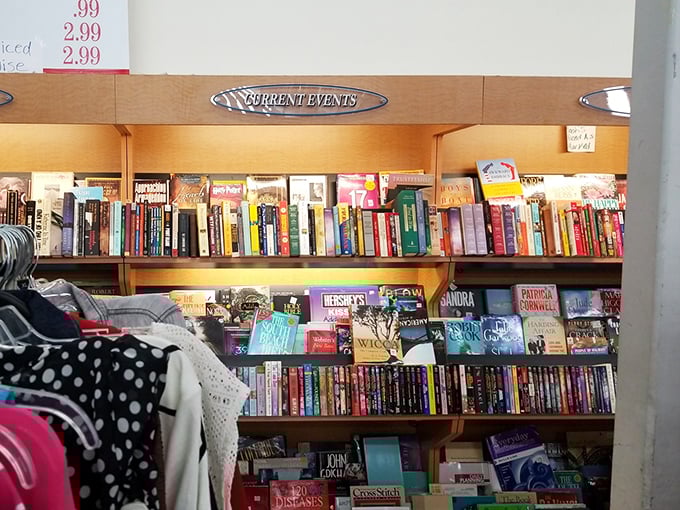 The book section: where literary dreams and forgotten bestsellers mingle together, waiting for their next chapter in someone else's story.