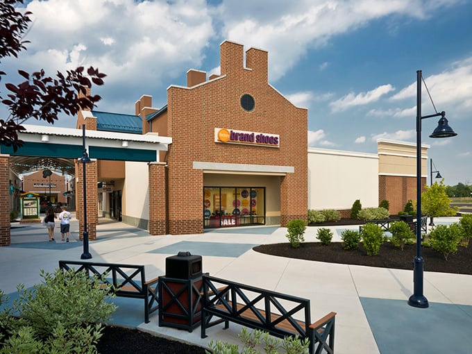 Brand Shoes' distinctive storefront architecture makes a statement as bold as the footwear inside. Those stepped brick details are practically begging you to step inside. 