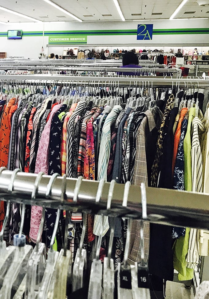 Rack after glorious rack of possibility. Each hanger holds someone's past fashion choice waiting to become your next favorite outfit.