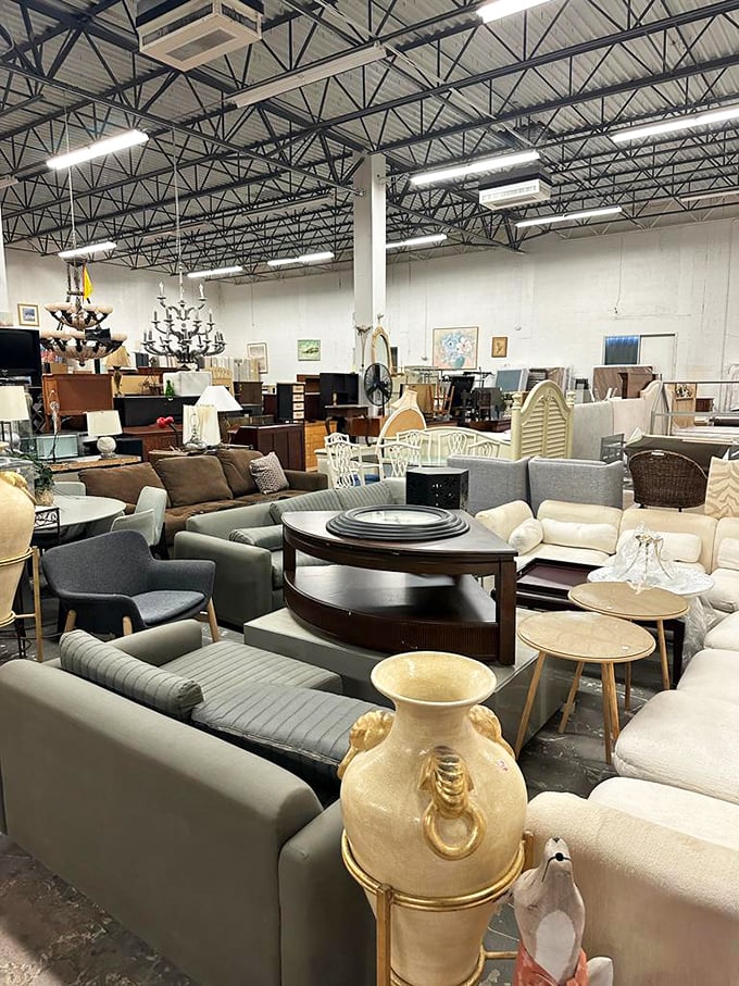 Sofa heaven stretches as far as the eye can see. More seating options than your last family reunion, and considerably more stylish.