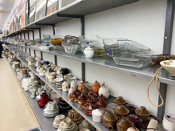 Pyrex paradise! Enough vintage dishware to host a dinner party for everyone you've ever met—and their extended families.
