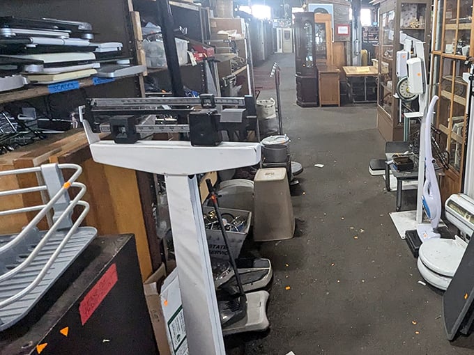 The loading dock entrance feels like stepping through a portal to an alternate dimension where discarded items get their second chance at life.