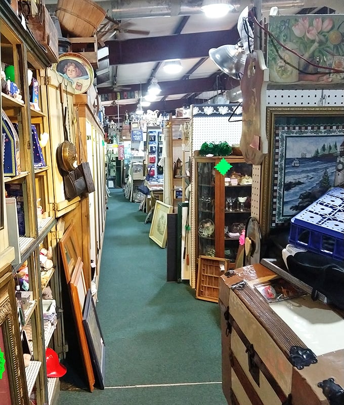 Green carpet pathways lead you through history's living museum, where every turn reveals another vendor's carefully curated collection of memories.