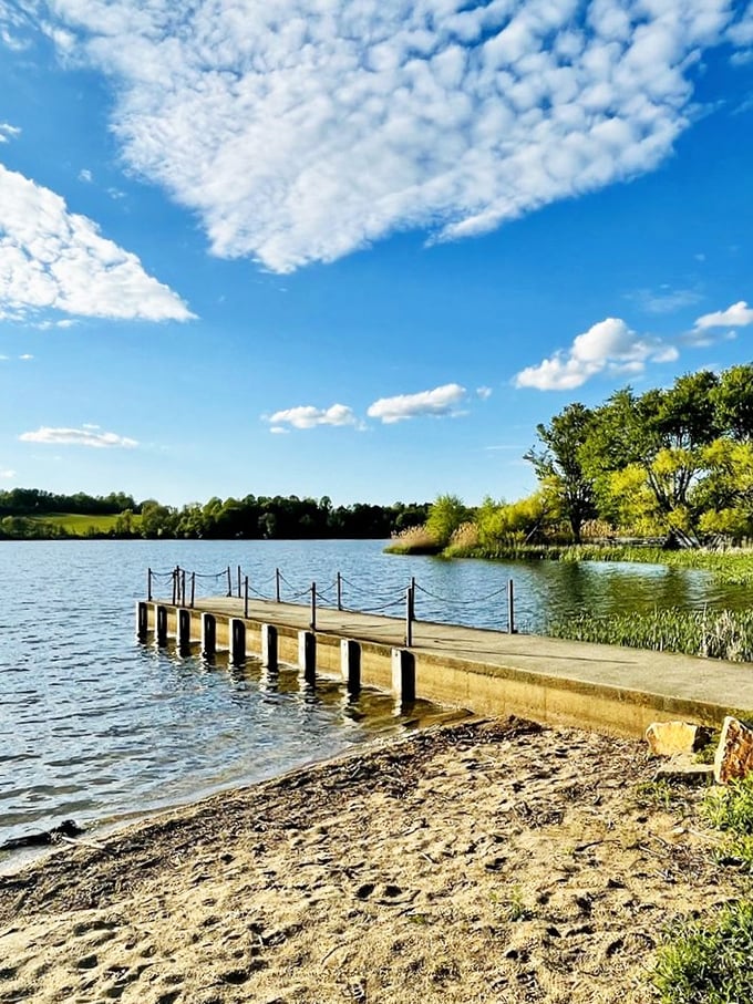 This humble dock invites adventure—a launching point for memories waiting to be made on Marsh Creek's welcoming waters.