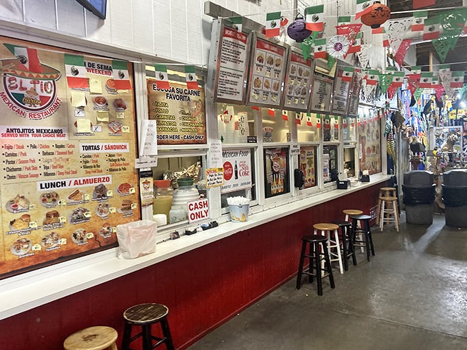 Not just a food counter—it's a portal to Mexico where authentic tacos and tortas await. The menu board alone is enough to make your stomach growl.