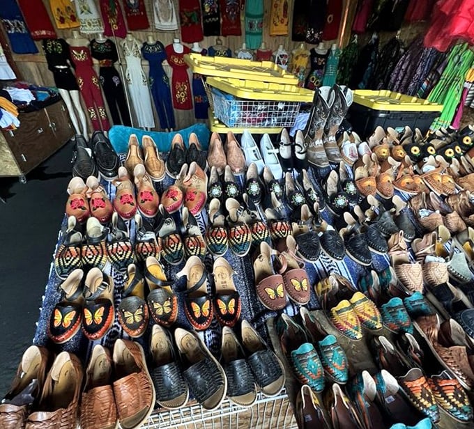 These aren't just shoes—they're wearable art. Handcrafted leather footwear with butterflies and intricate designs that would make Imelda Marcos swoon.