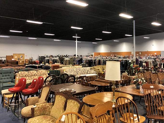 A leather sofa set that's seen some living anchors the furniture section, ready to become the centerpiece of someone's budget-friendly living room makeover.