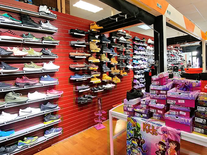 Sneakerheads, rejoice! This wall of footwear would make Michael Jordan himself stop and stare, with options for every style and budget imaginable.