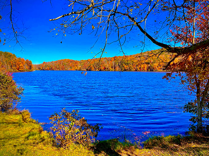 Fall's fashion show reflected in crystal waters. Mother Nature showing off her autumn collection with more flair than any runway in Milan.