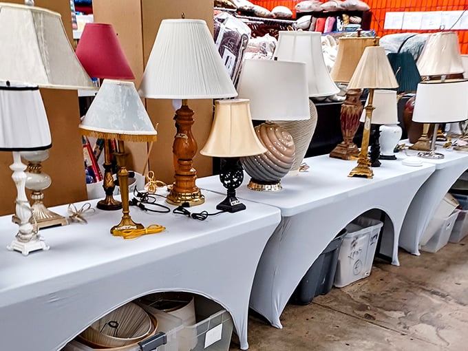 Lamp shopping here is illuminating in every sense – each one with its own personality crisis waiting to be resolved in your living room.