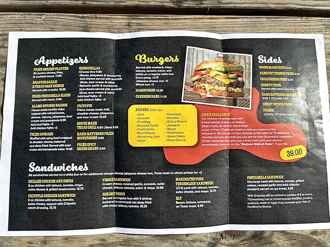 The menu reads like a love letter to comfort food, with burgers taking center stage in this delicious drama that's been drawing crowds for years.
