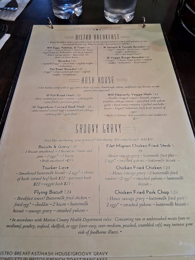 The menu that launched a thousand food comas. "Groovy Gravy" isn't just cute wordplay—it's a legitimate warning about what's about to happen to your taste buds.
