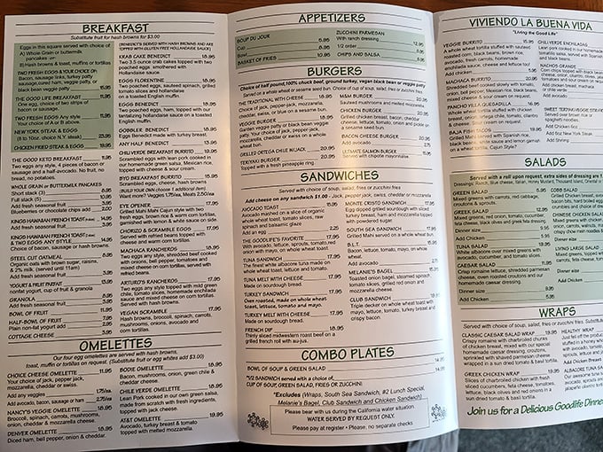 A menu so extensive it requires strategic planning. Like choosing which rides to hit first at Disneyland, but every option leads to deliciousness.