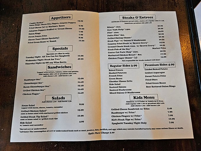 A menu that reads like a love letter to carnivores, with prices that won't require a second mortgage.