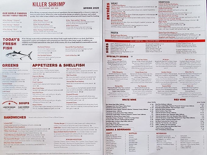 This menu isn't just a list of dishes—it's a maritime treasure map where X marks the spot for your next food obsession.