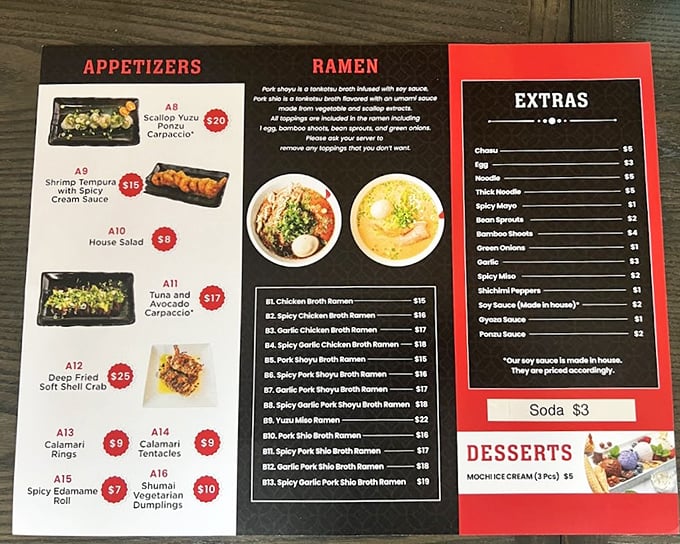 A menu that doesn't try to be everything to everyone—just everything to anyone who loves authentic ramen.