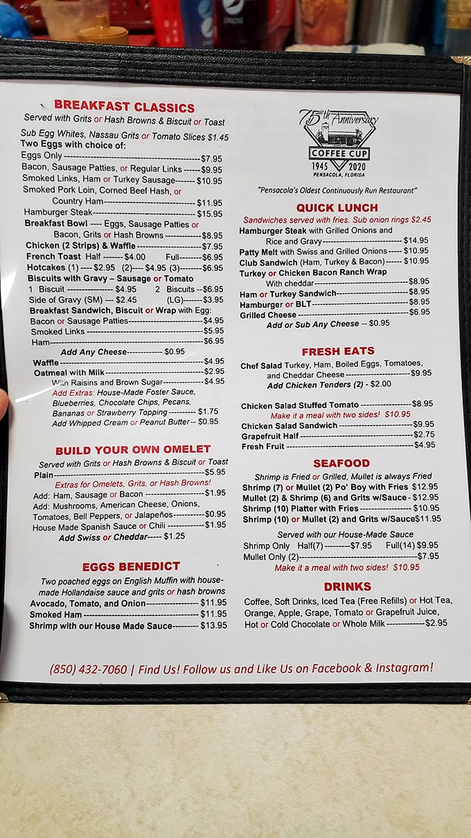 This menu isn't trying to impress you with fancy descriptions—it's the culinary equivalent of "I am what I am," and what it is happens to be delicious.