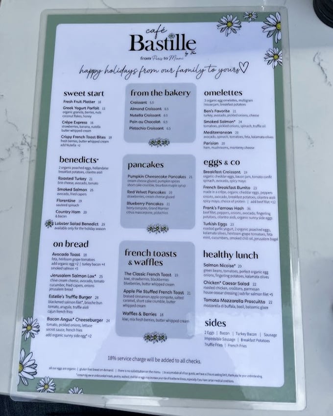 This menu isn't just a list of food—it's a roadmap to breakfast nirvana with sections that solve the eternal "sweet or savory" dilemma.