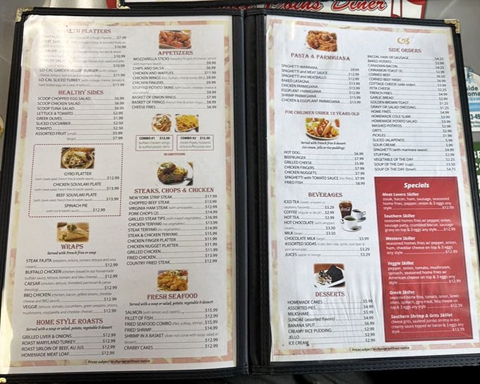 This menu isn't just a list of food—it's a roadmap to happiness, with breakfast served all day as the ultimate destination.