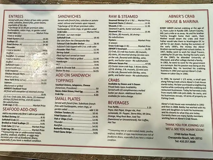 A menu that reads like a love letter to the Chesapeake Bay. Decisions this difficult should come with a therapist on standby.