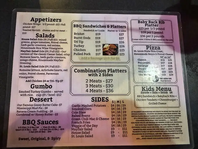 A menu that reads like a love letter to American BBQ traditions. Decision paralysis has never been so delicious.