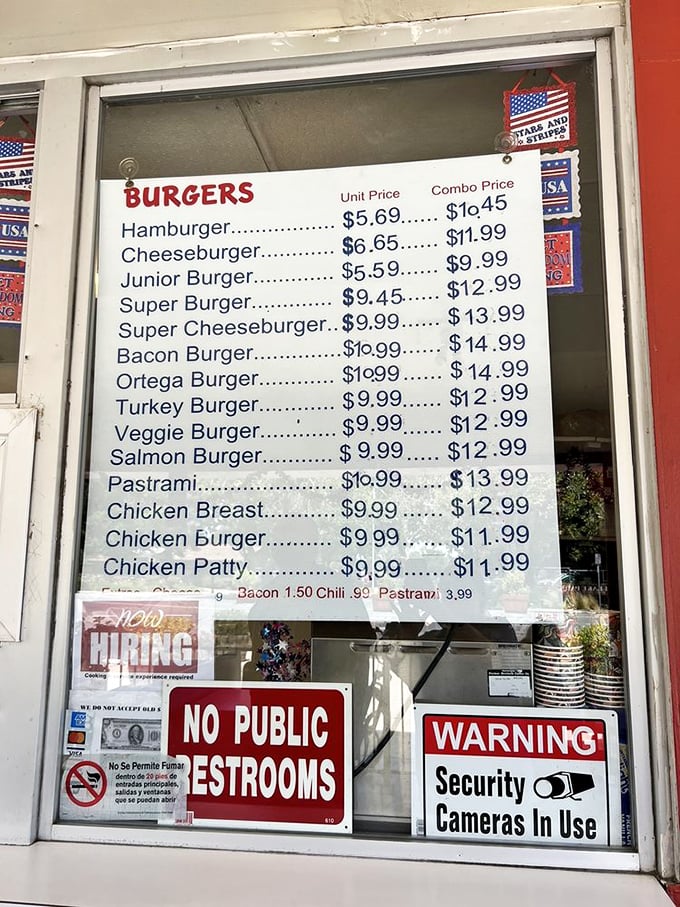 This menu board tells you everything you need to know—life's complicated enough, but burger choices shouldn't be.