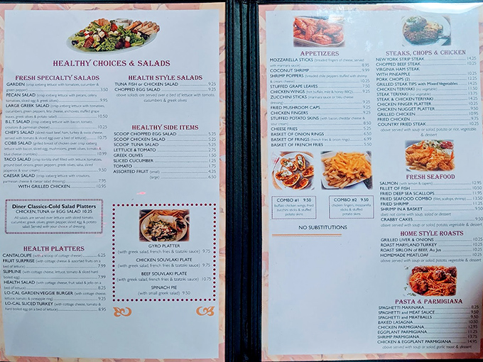 A menu that doesn't need fancy fonts or flowery descriptions—just honest food categories that have satisfied Tampa diners for generations.