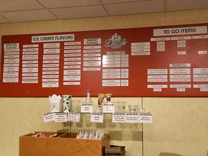 This menu board isn't just a list—it's a roadmap to happiness. Choosing just one flavor might be the hardest decision you'll make all day. 