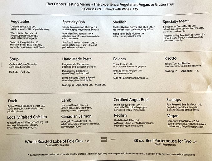 This menu reads like a love letter to Italian cuisine. Decisions this difficult should come with a therapist on standby.