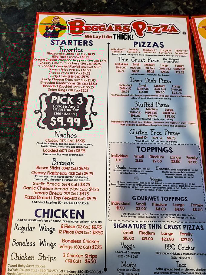 The menu doesn't just promise they "Lay It On Thick" – it delivers with options that'll have you planning your next visit before finishing your first meal.