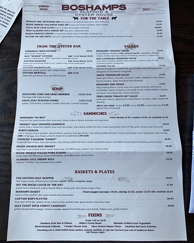 The menu reads like a love letter to the Gulf—each dish a chapter in Florida's seafood story, with grouper playing the undisputed hero.