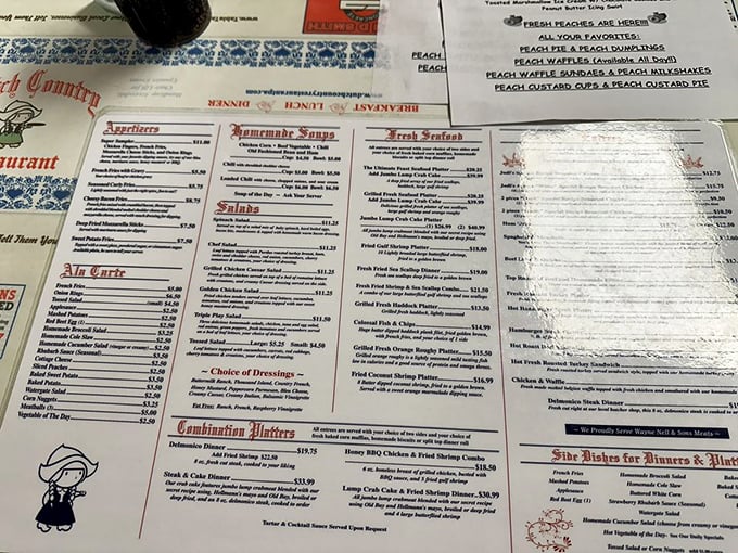 A menu that doesn't need fancy fonts or chef bios—just an honest lineup of classics that haven't changed because they've never needed to.