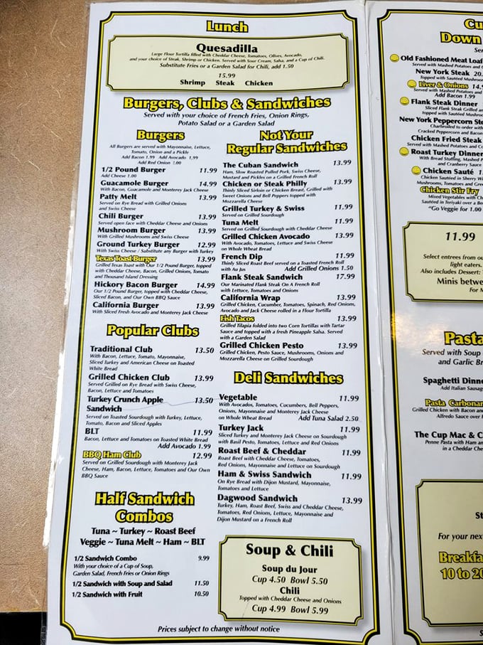 A menu that doesn't need spell-check or a translator—just an appetite and the willingness to make deliciously difficult decisions.