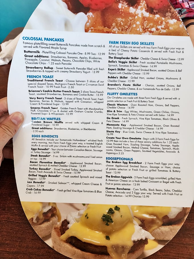 This menu reads like a breakfast novel you can't put down, with plot twists in every section.
