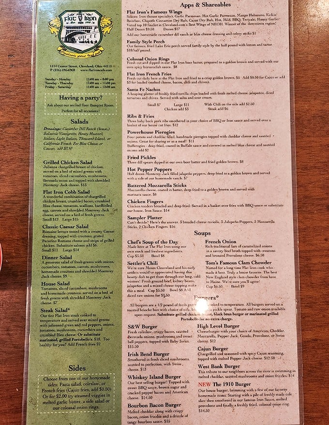 A menu that reads like a love letter to comfort food classics. The real struggle isn't finding something good—it's choosing just one thing.