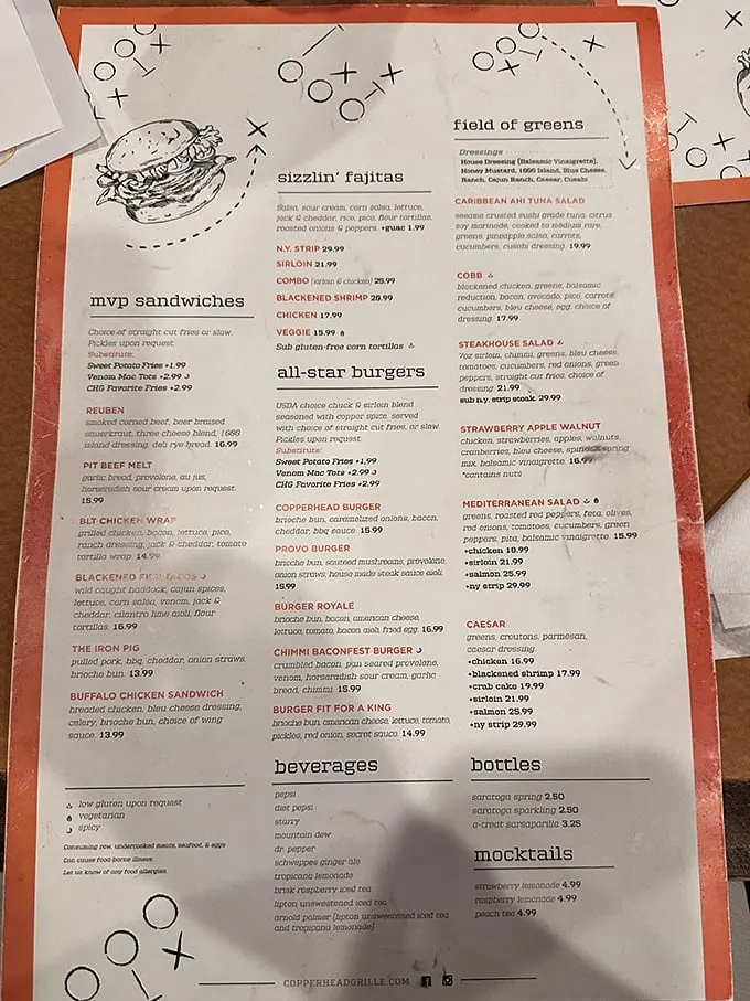 A menu that reads like a playbook for hunger satisfaction – from MVP sandwiches to all-star burgers, each option more tempting than the last.