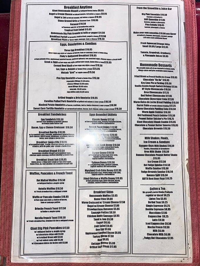 This menu isn't just extensive—it's practically a novella with a delicious plot twist on every line. Decision paralysis has never been so delightful.