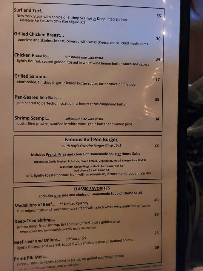 The menu reads like a love letter to classic American dining, with surprises tucked between the standards.