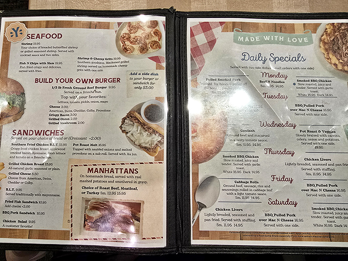 Daily specials that rotate like the seasons. Monday's smoked BBQ chicken might just make you wish every day was the start of the week.