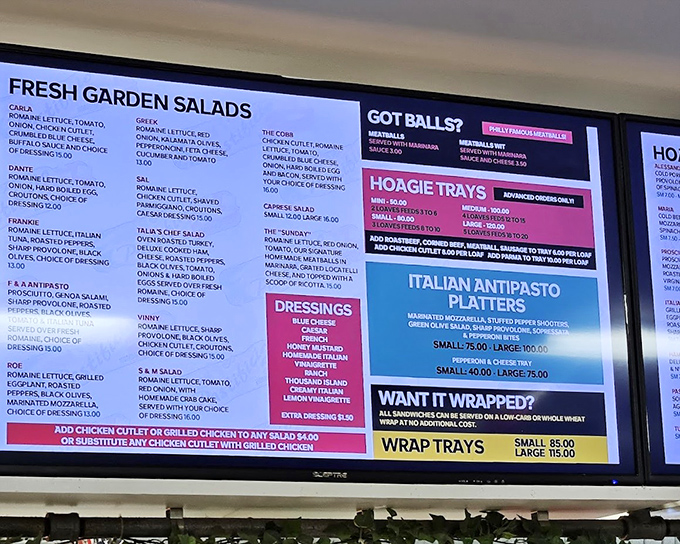 That menu board isn't just information—it's a roadmap to happiness. Each colorful panel represents a different neighborhood in Flavor Town.