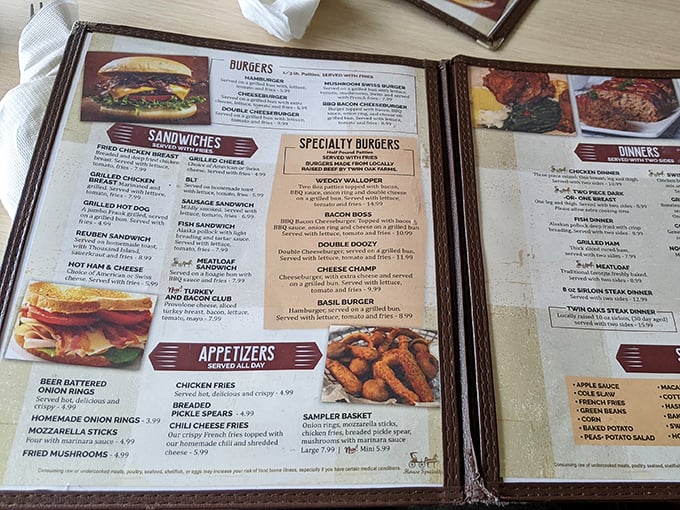 This isn't just a menu; it's a roadmap to happiness. The "Wedgy Walloper" burger isn't just named that way—it's a genuine commitment.