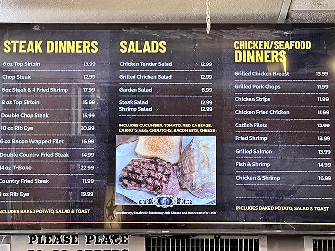 A menu that doesn't need fancy fonts or flowery descriptions – just straightforward offerings of what Texans have loved for generations.